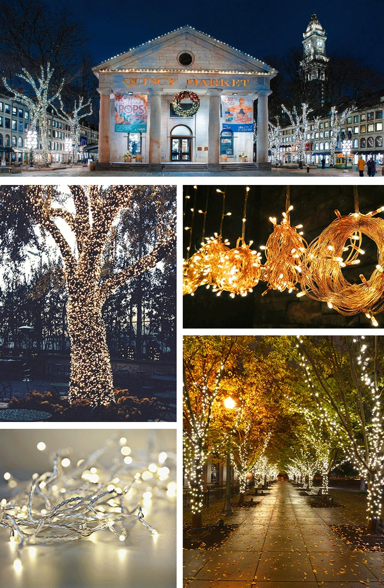 Twinkle Tree Holiday Waterproof Outdoor LED Fairy String Lights