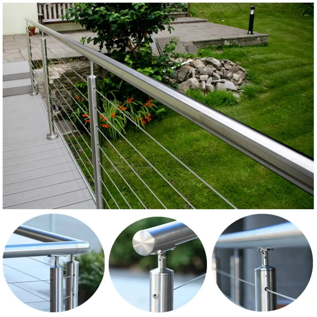 Exterior Deck Cable Railing Stainless Steel Cable Railing For Sale ...