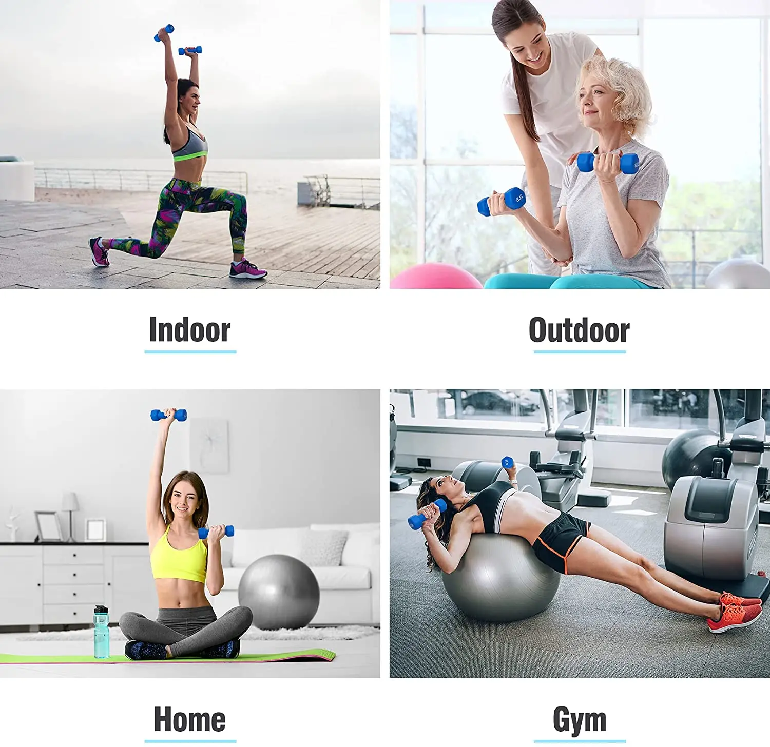 Triangle Dumbbells Hand Weights Neoprene Coated Exercise Fitness ...