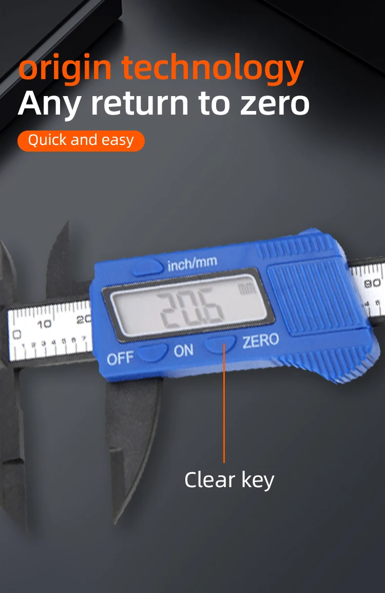 Solar Plastic Caliper Electronic Digital Display 0-150mm Mini Caliper ...