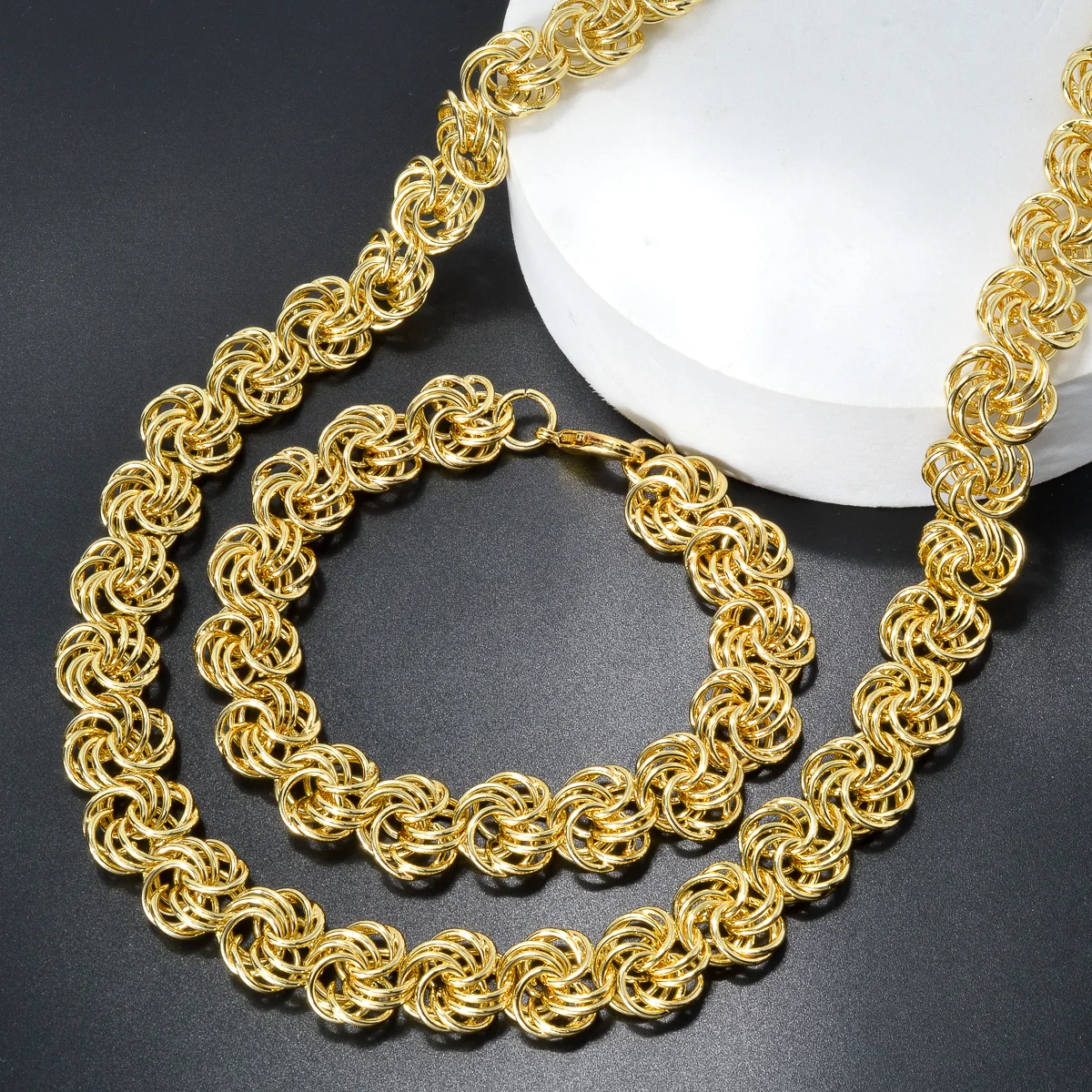 Custom Luxury Jewellery 18k Gold Plated Bridal Wedding Chain Necklace ...