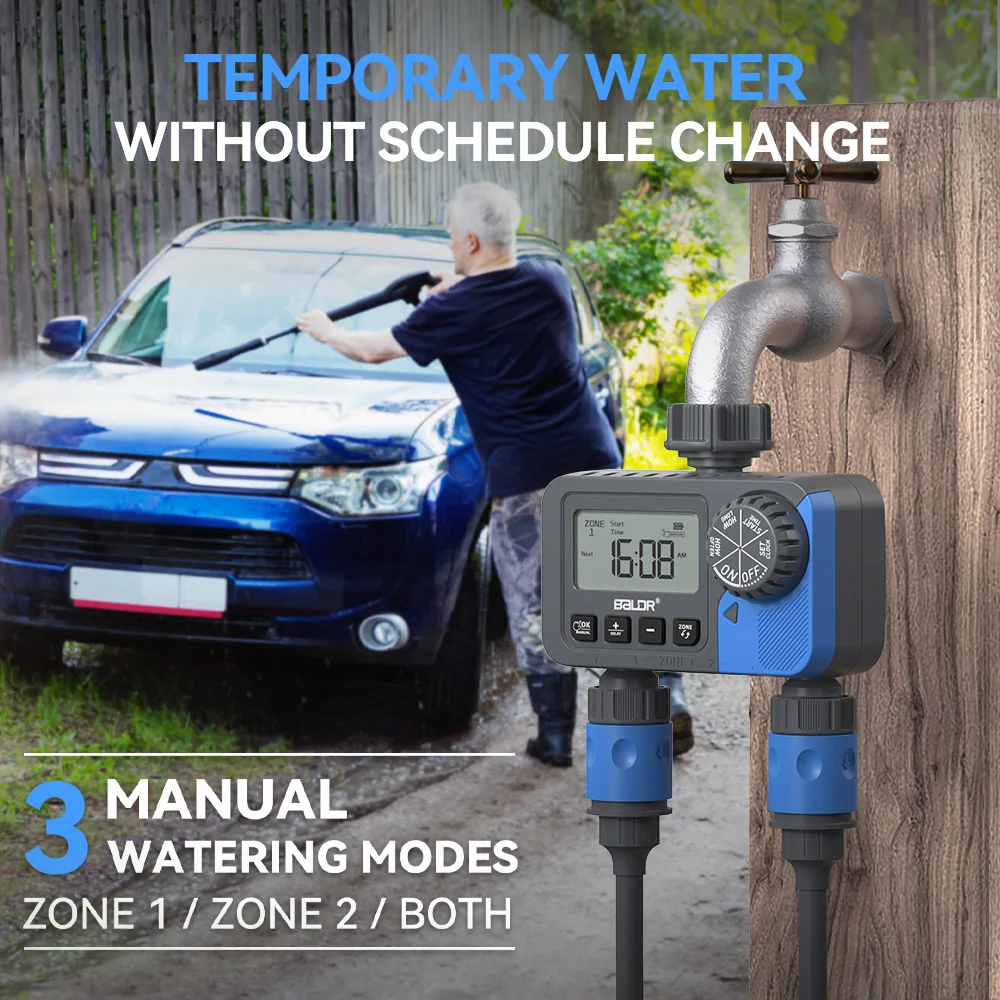 New 2 Outlet Mechanical Water Timer Irrigation Garden Water Timer With ...