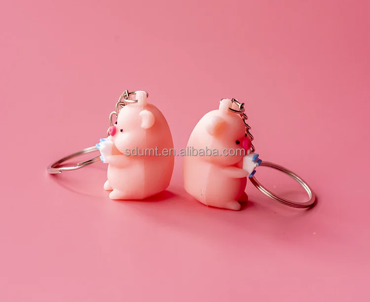 Promotion Gift Pig Key Chain 3d Plastic Silicone Key Chains Lovely Doll ...