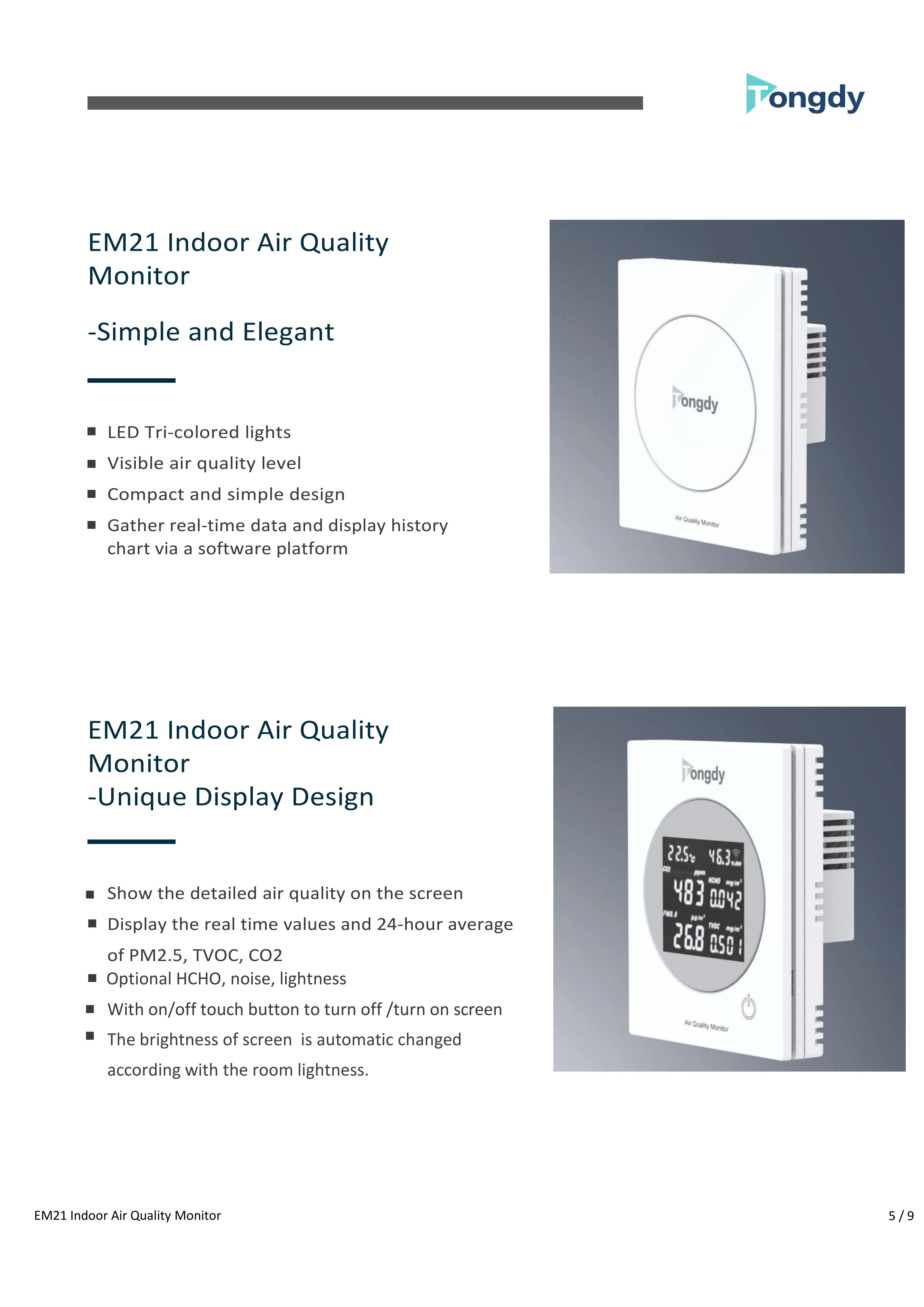 Tongdy's Latest Indoor Air Quality Monitor Multi-Sensor Device for In ...