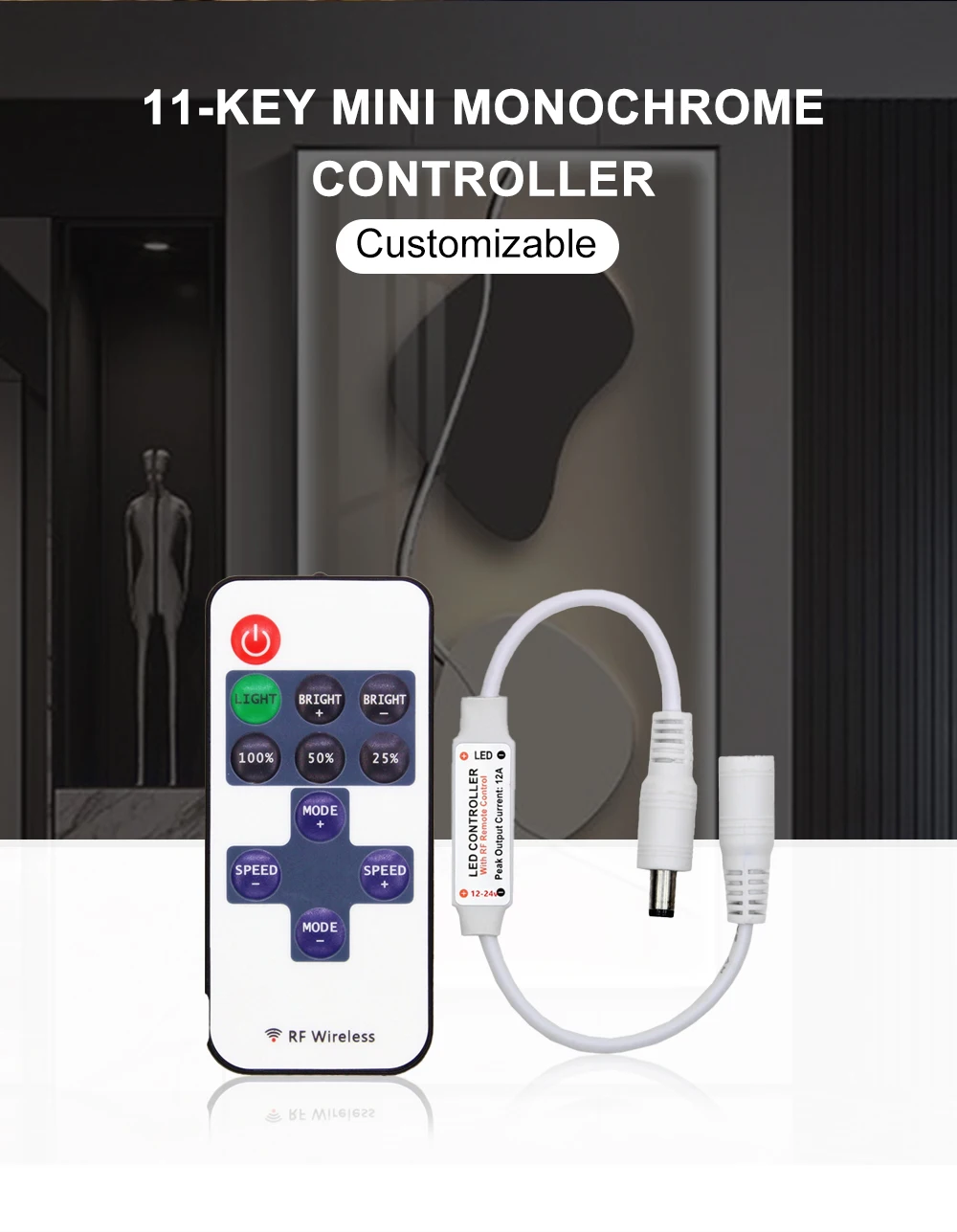 Home Decoration Lighting Dc5-24v Controller For Magic Led Strip Single Color Led Strip ...