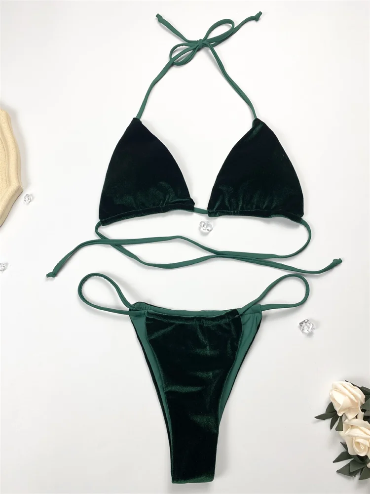 Sexy Style Women 2 Pieces Set Bikini Beach Wear Halter Camisole Bra Thong Buy Swimwearsexy
