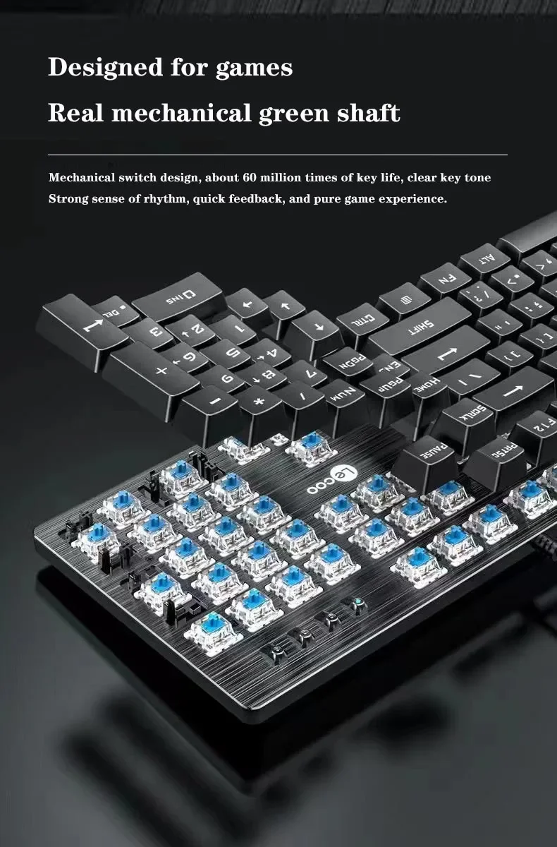 LECOO of Lenovo GK302 Mechanical Keyboard - 104 Keys Gaming