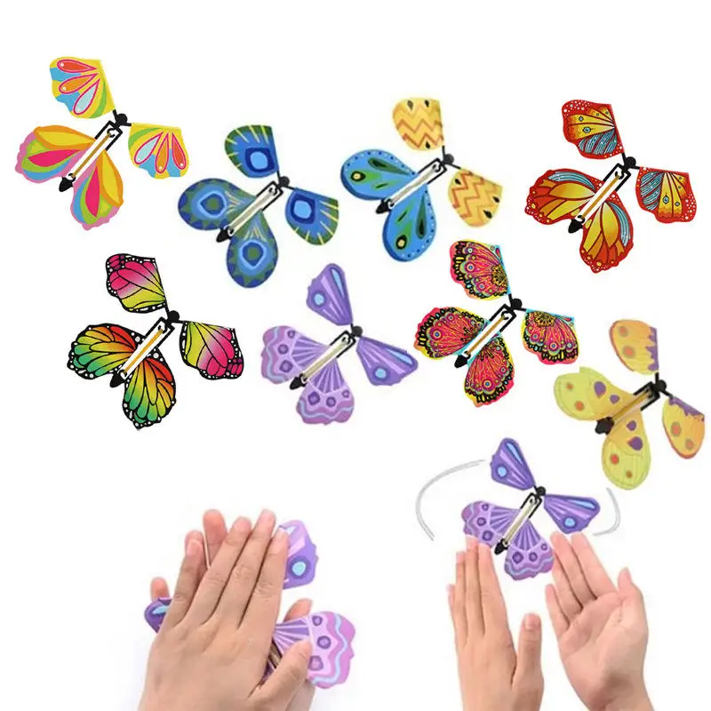 Magic Flying Butterfly Powered Wind up Rubber Band Butterfly for ...