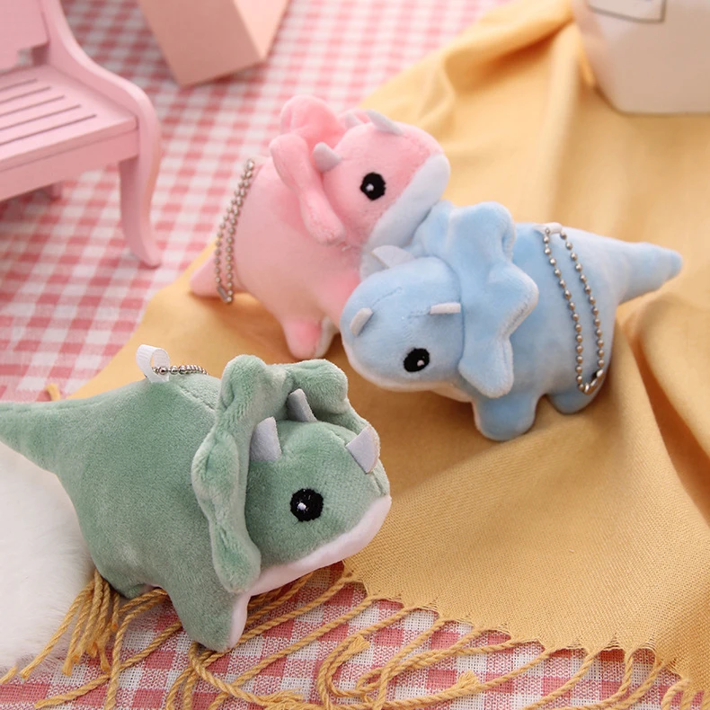 Promotion Dinosaur Plush Toy Triceratops Doll Keychain Pendant - Buy ...