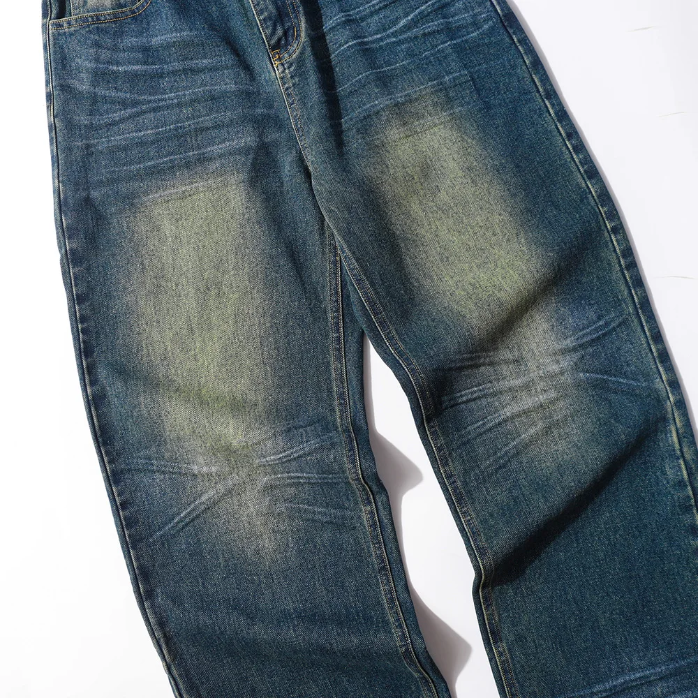 Custom Distressed Enzyme Wash Stonewashed Streetwear Hip Hop Y2K Male ...