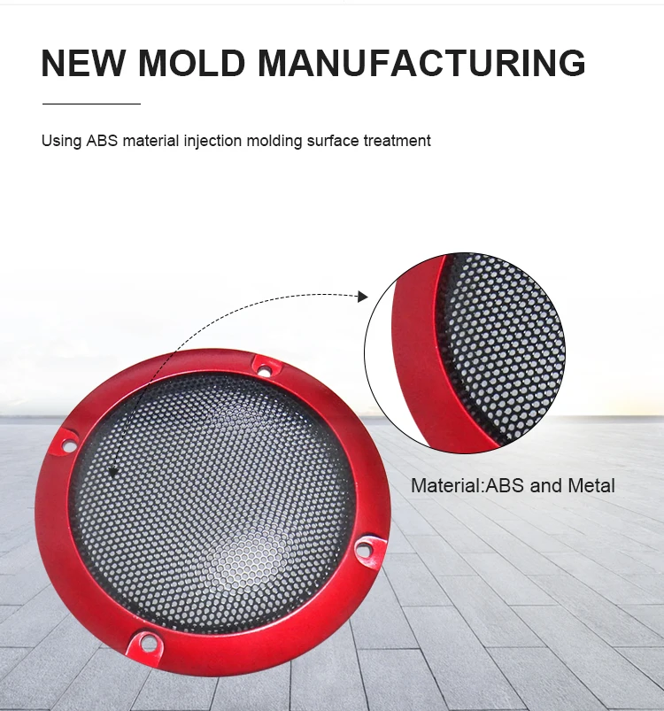 Perforated Red Plastic Speaker Cover - 2 Inch Grille