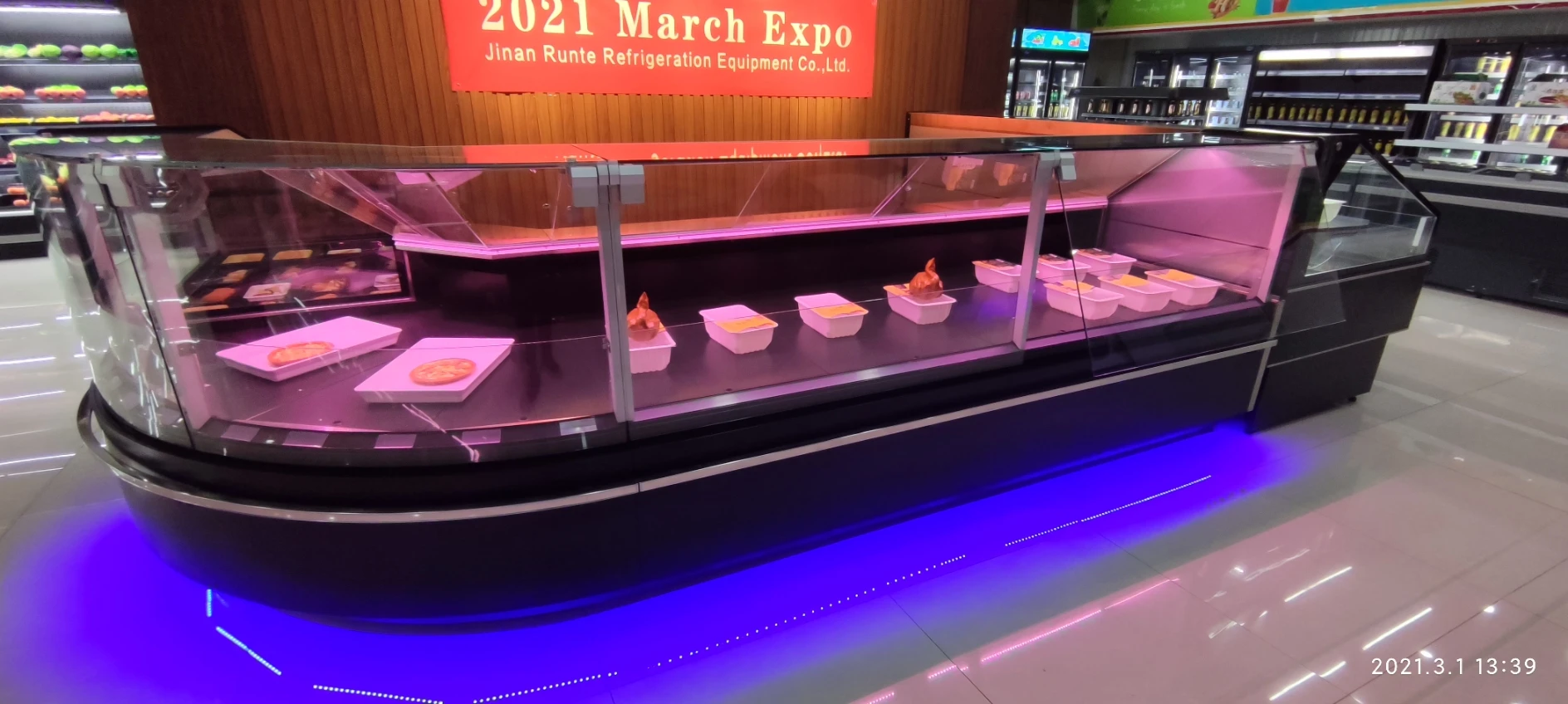 Runte Factory Straight Glass Door Deli Seafood Fish Refrigerator case ...