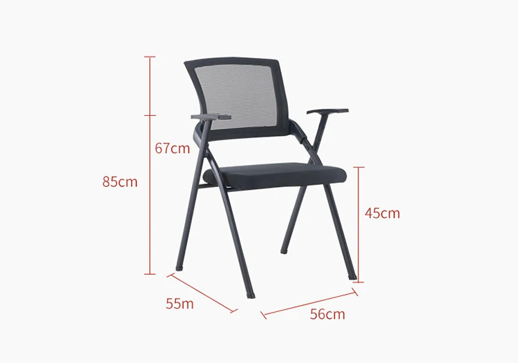 Conference Room Folding Chair Mesh Stackable Foldable Training Office ...