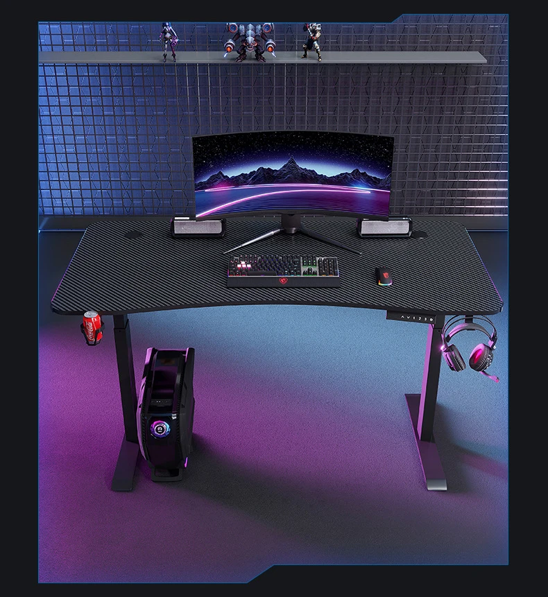 Office Smart Electric Height Adjustable RGB Study Lifting Table ...