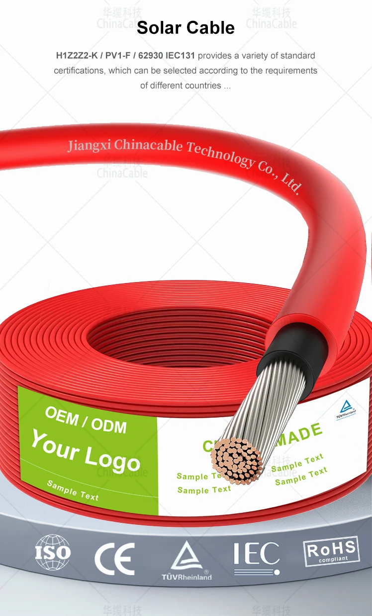 XLPE Solar Wire PV Cable 4mm2 - Reliable Photovoltaic Cable