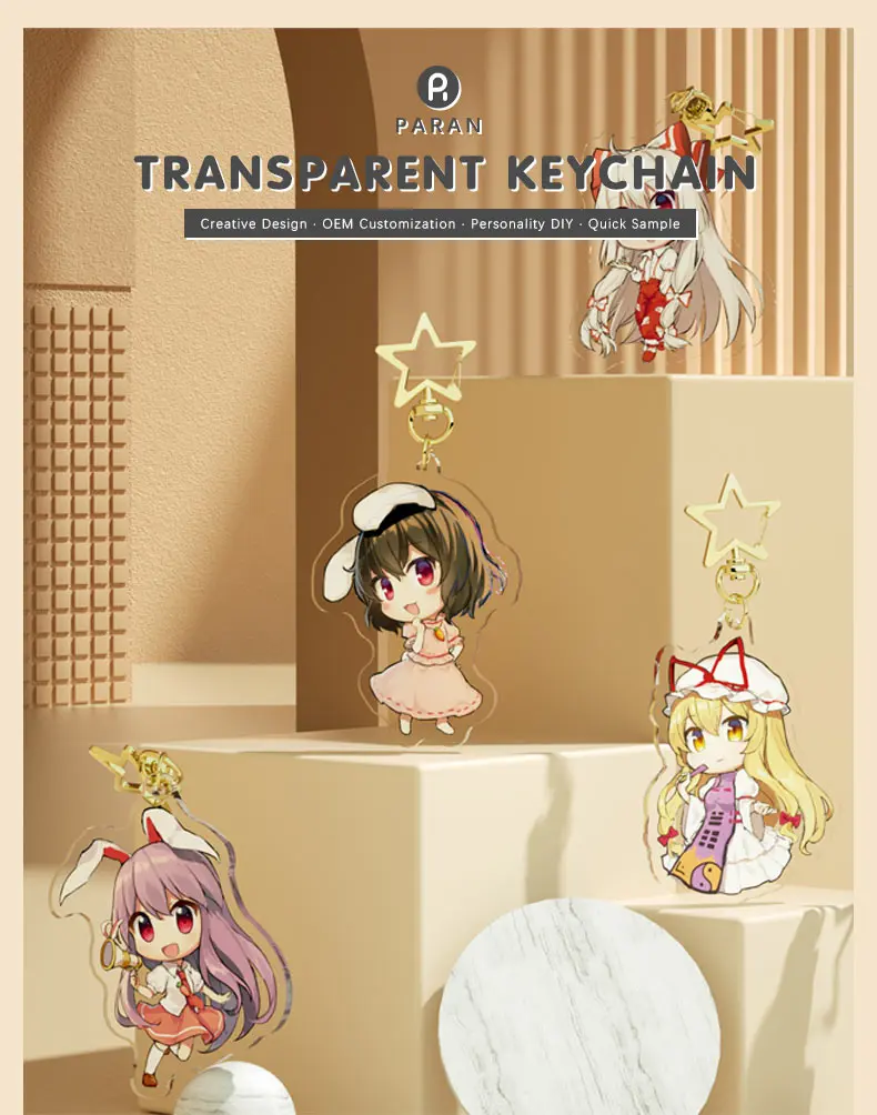 Paran Wholesale Promotion Cute Anime Girl Keychain Pvc Clear Acrylic ...