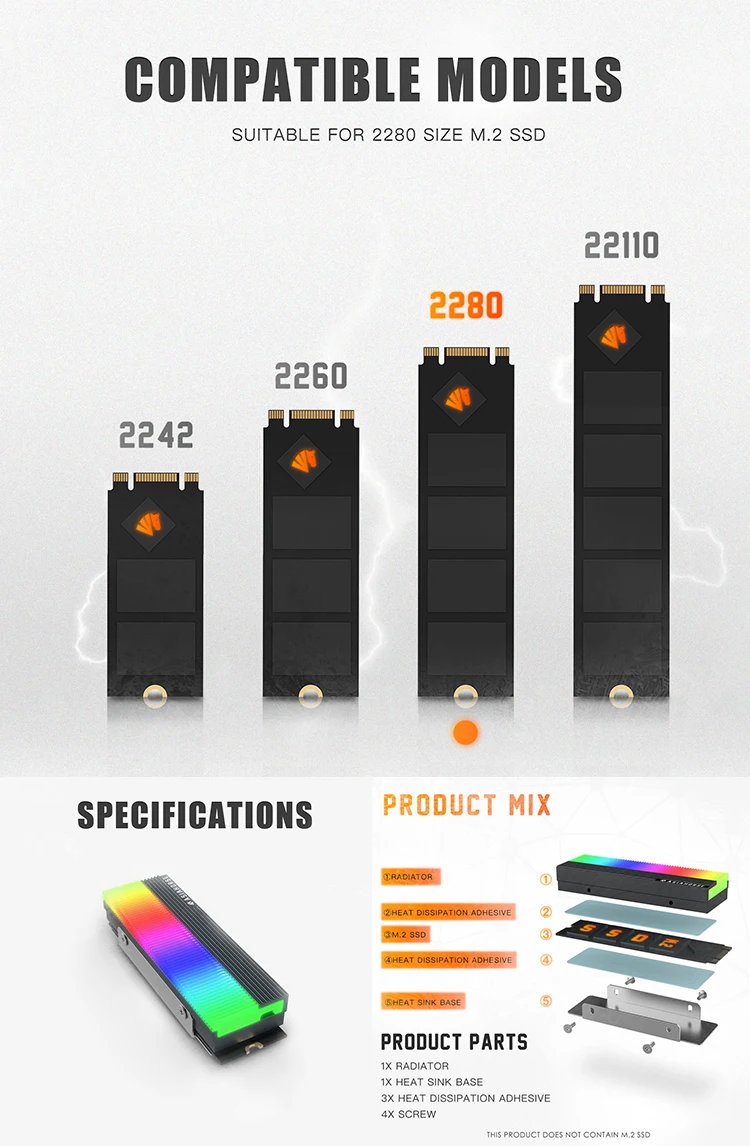 Thermal Pad Desktop PC Thermal M.2 SSD Heat Sink M2 2280