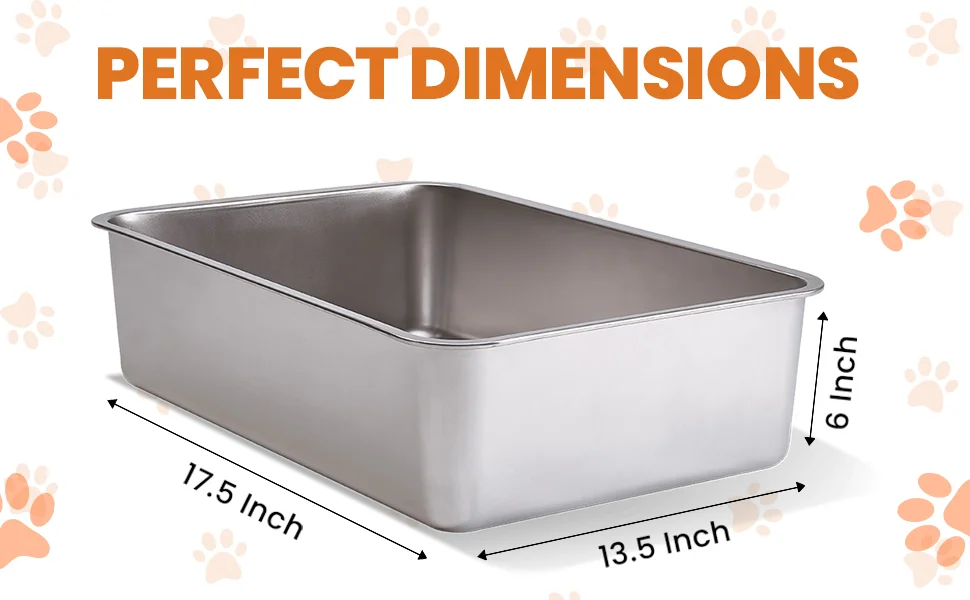 Stainless Steel Cat Litter Box - Odor-Resistant & Easy Clean