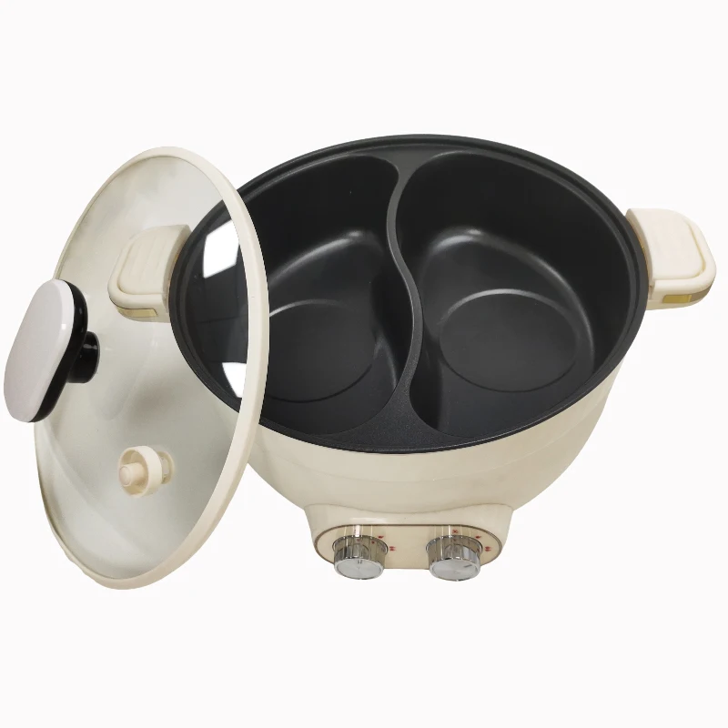 Wholesale Cheap 2 in 1 Divided Square Electric Hot Pot