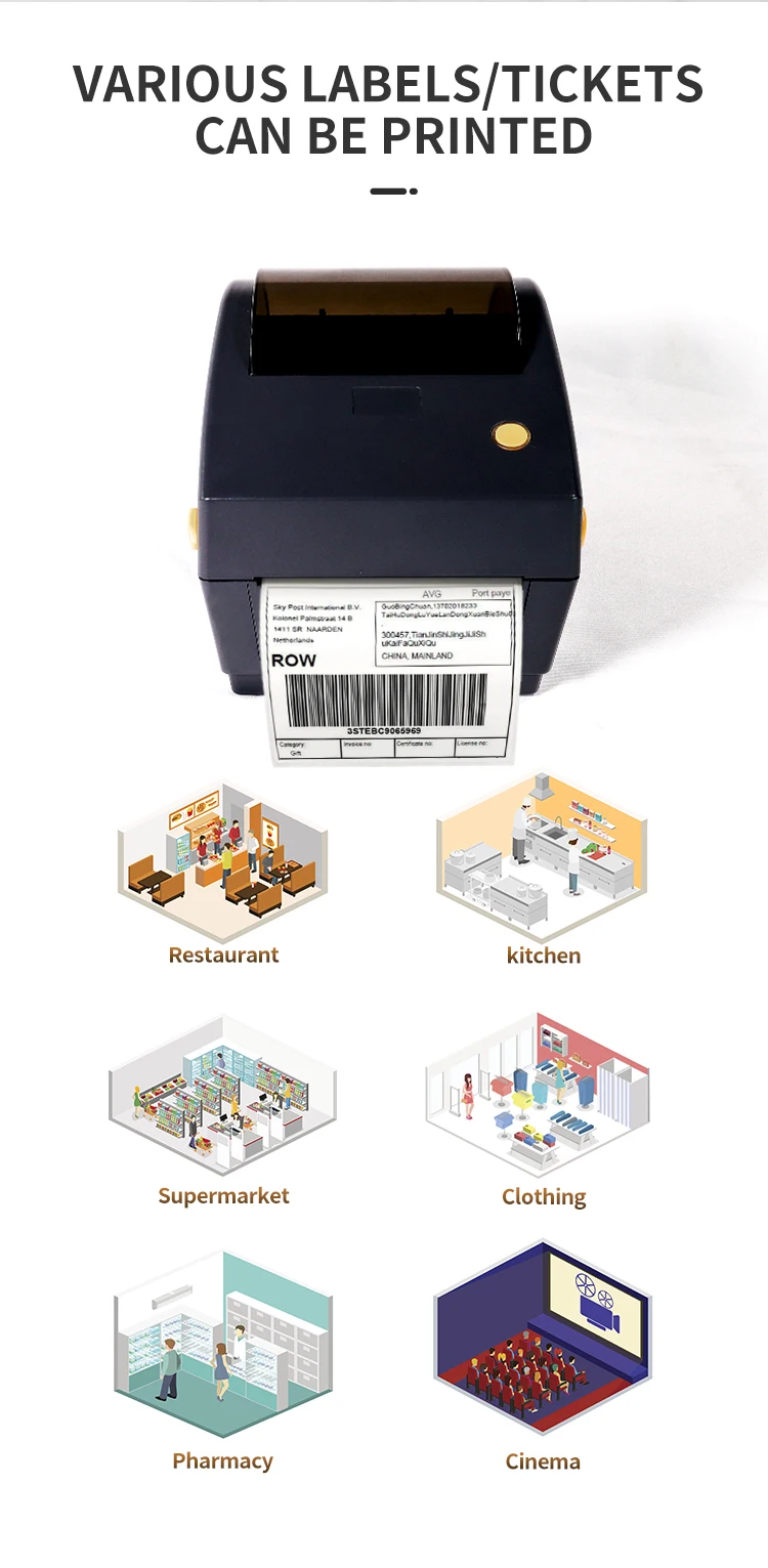 Xincode 100mm Waybill Sticker Label Printer - Wireless Barcode Thermal ...