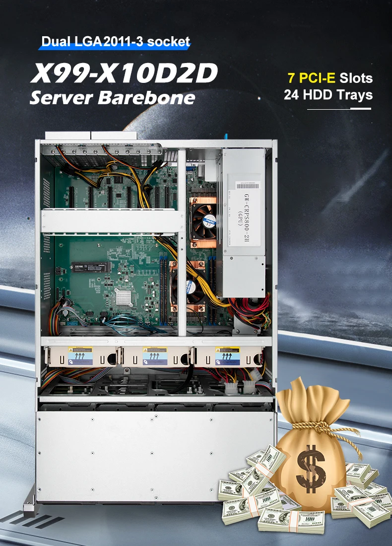 4u Rackmount Server Case 24 Hot-swappable Sata/sas Drive Bay Minisas ...