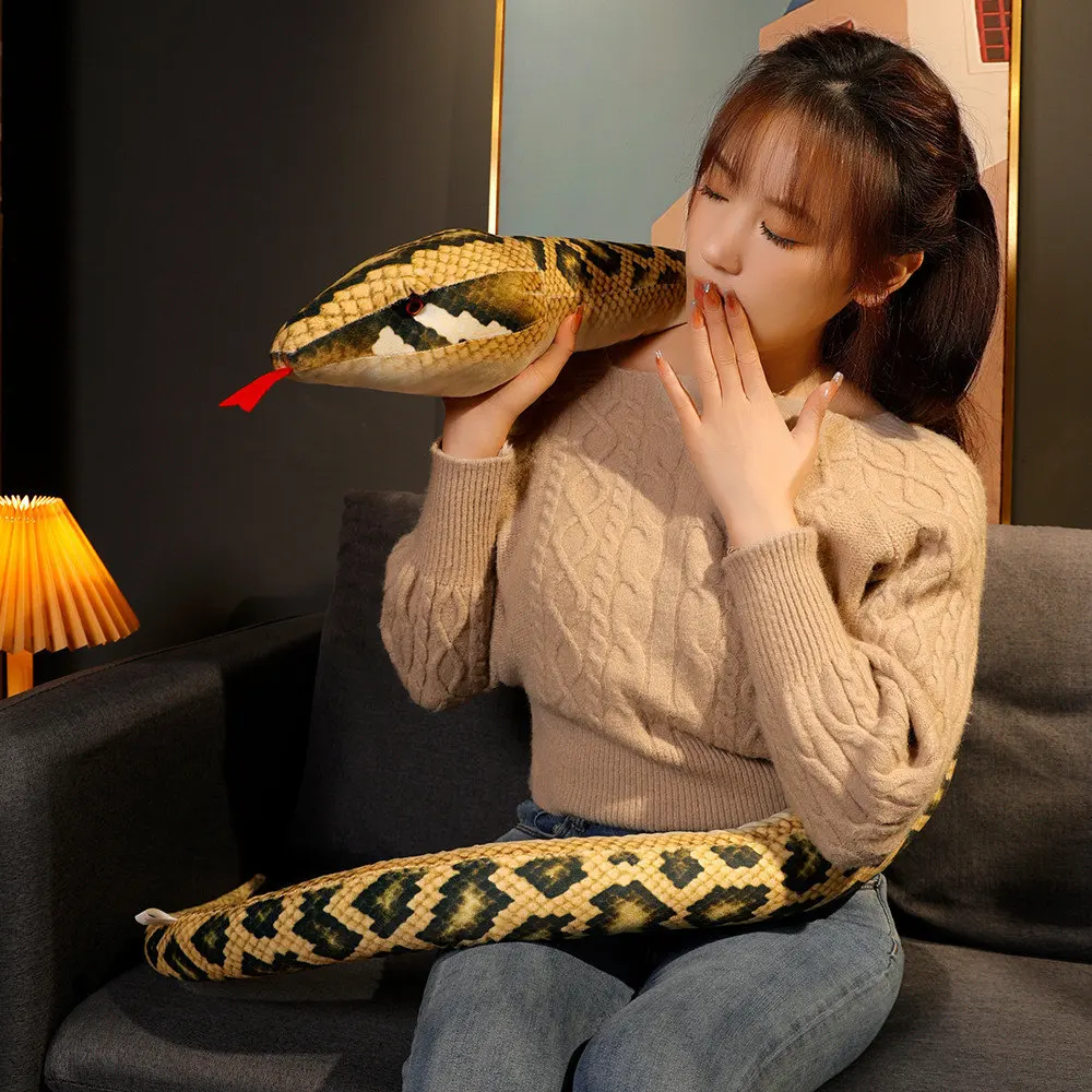 Arrange Props Zoo Simulation Gold Python Cobra Plush Toy Snake - Buy ...
