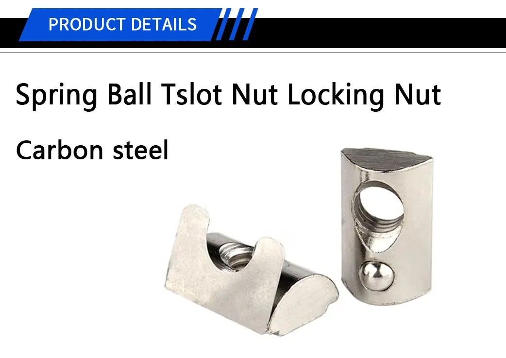 Aluminum Profile Carbon Steel Accessories Half Round Nut Spring Nut M6 ...