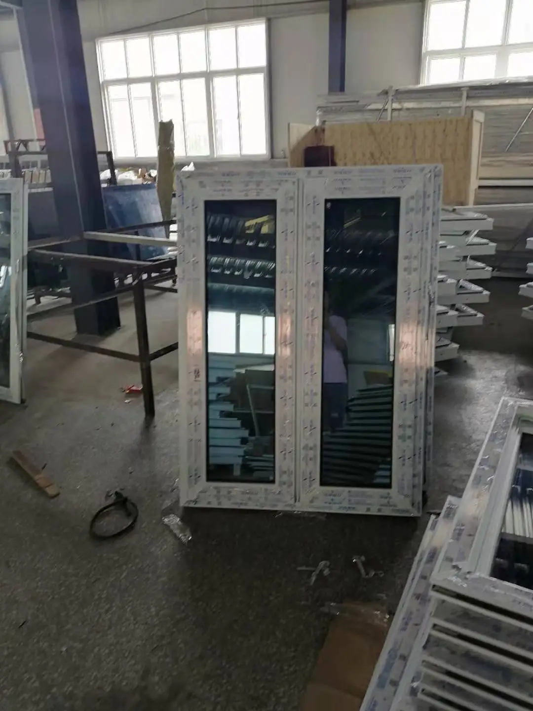 Modern Simple Design Casement Opening Double Pane PVC French windows ...