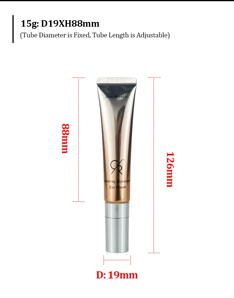 D19 15ml Custom Print Soft Aluminum Massage Metal Applicator Eye Cream ...