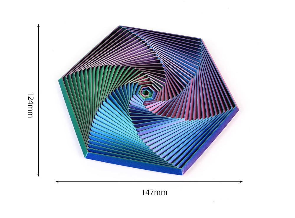 Syh1298 3D Printed Fractal Fidget Hexagon Toy Hexagon Spiral Visual ...