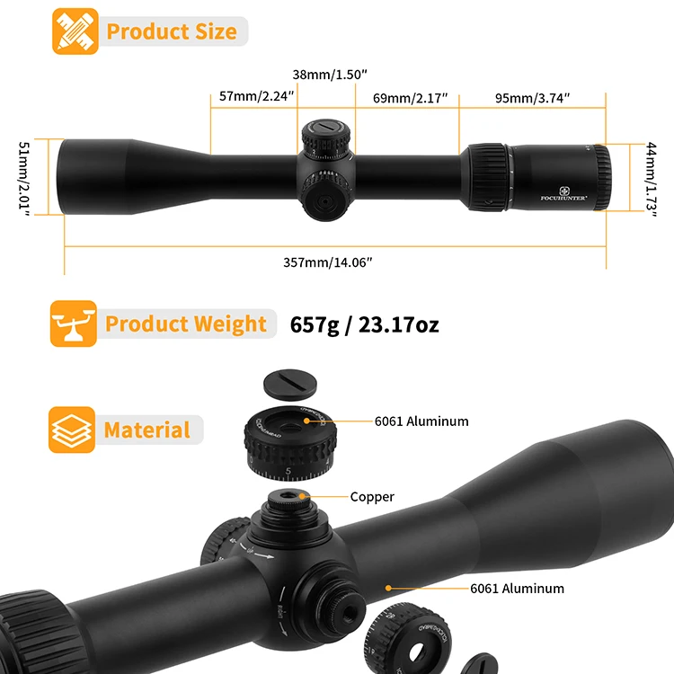 Telescope Optical Scope 5-25x56 Ffp Shockproof Waterproof Ultra High ...