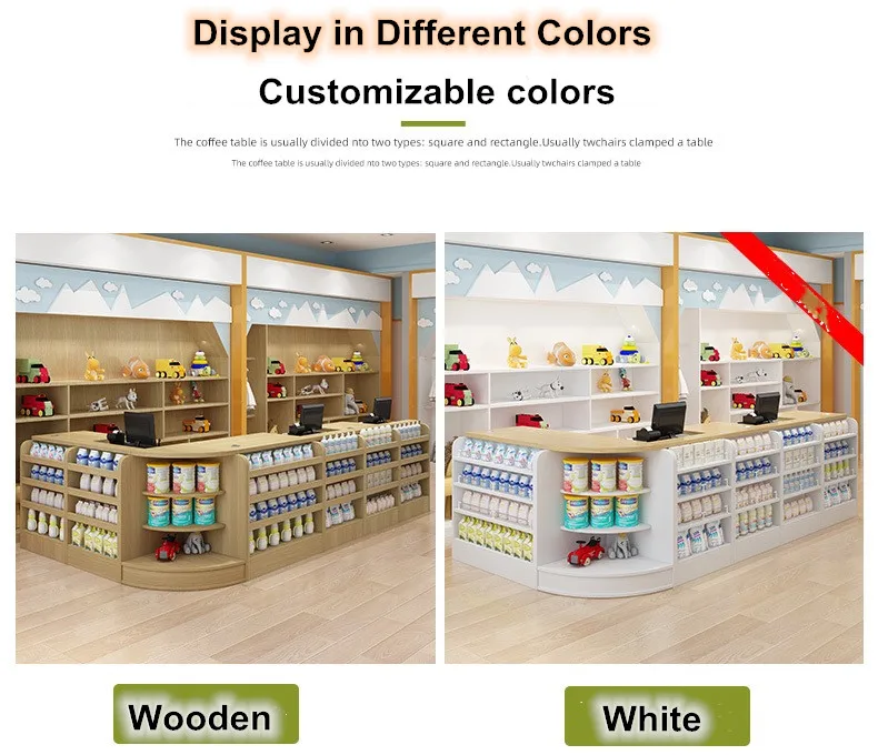 Retail Wood Cashier Table U Shape Small Luxury Pos Register Checkout ...