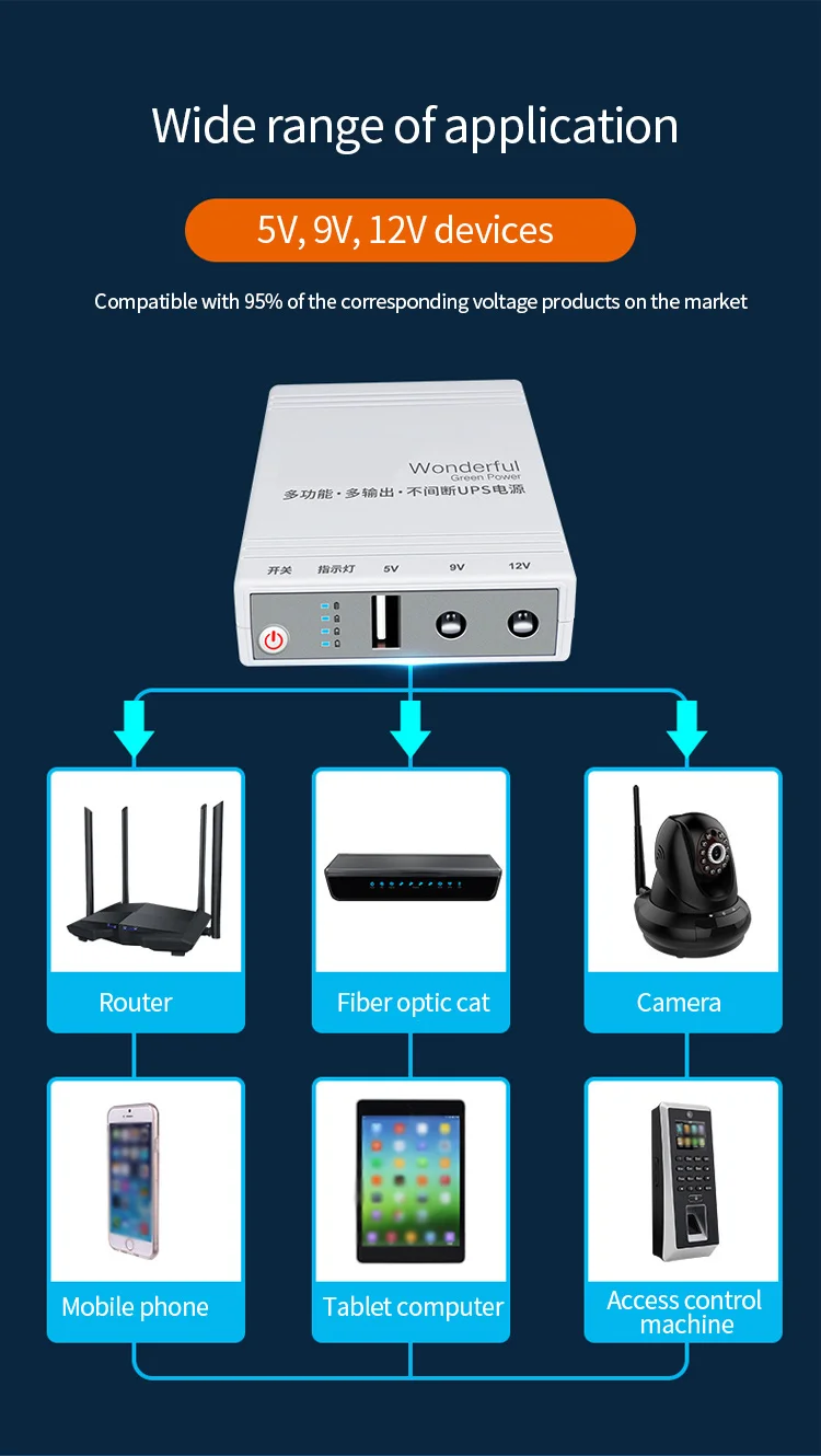 Mini Ups 12v Battery Backup Portable Wifi Router Cctv Power Monitoring ...