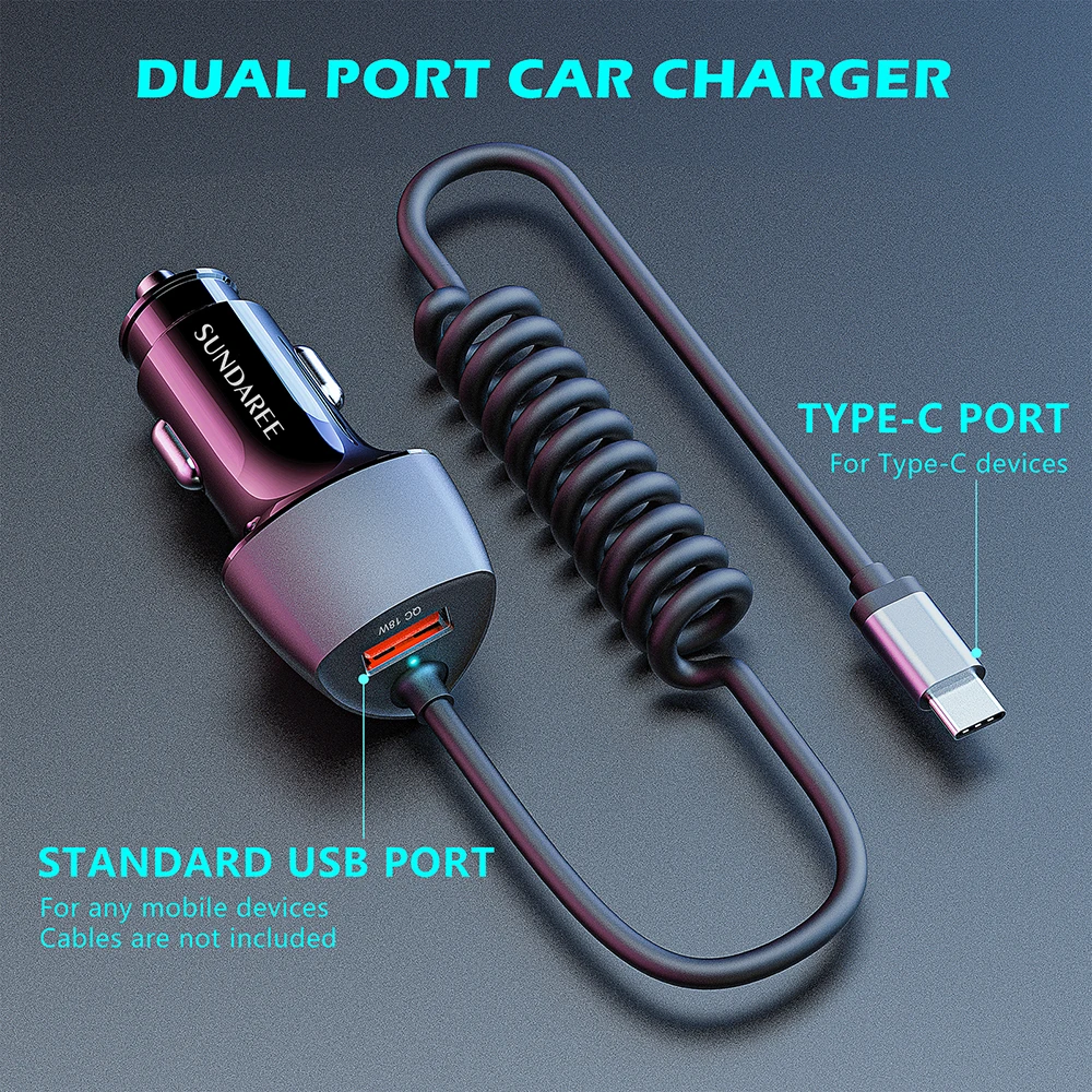 Top Selling Products 2023 2 In 1 Single Pd 20w Qc18w 5v3a 38w One Usb Port Universal Car Charger ...