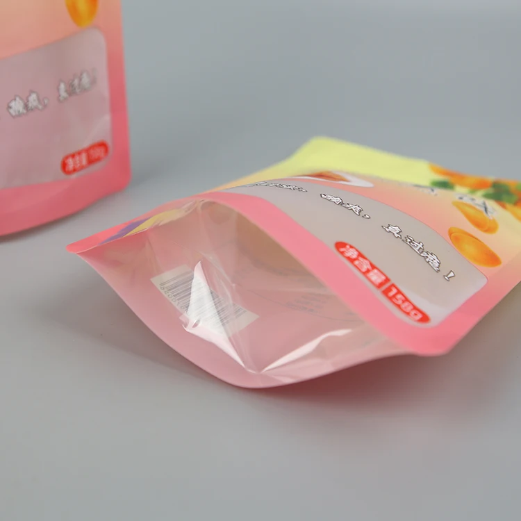 Matte Finish Transparent Window Doypack Stand Up Zipper Pouch Plastic ...