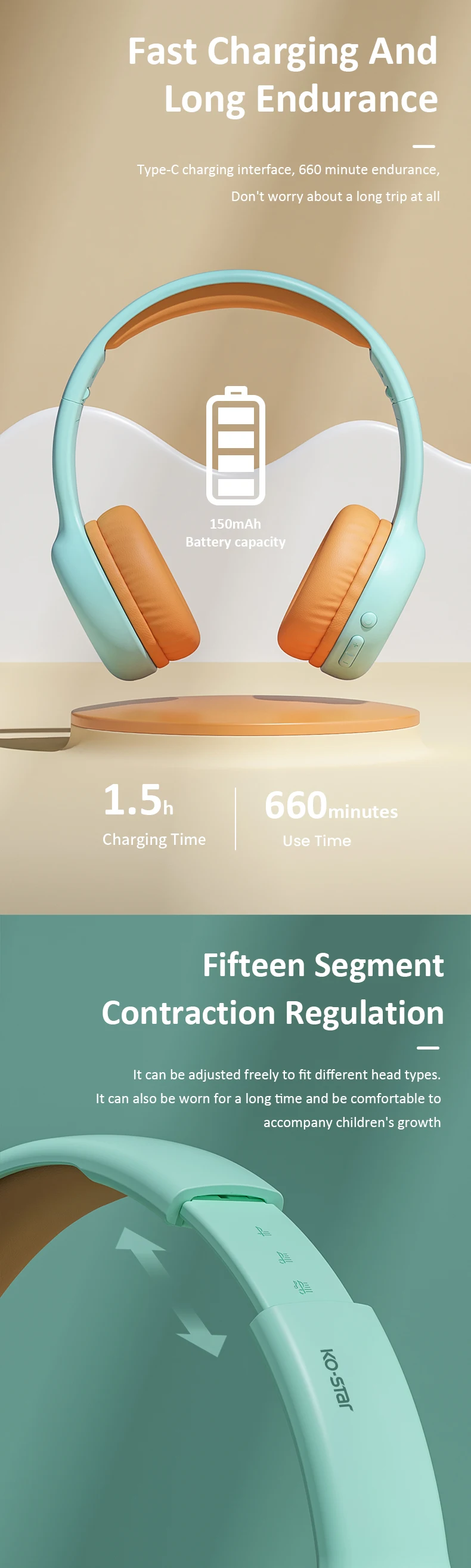 Hot Selling Kid Computer Headphone Bluetooth 5.3 Phone Headsets For ...