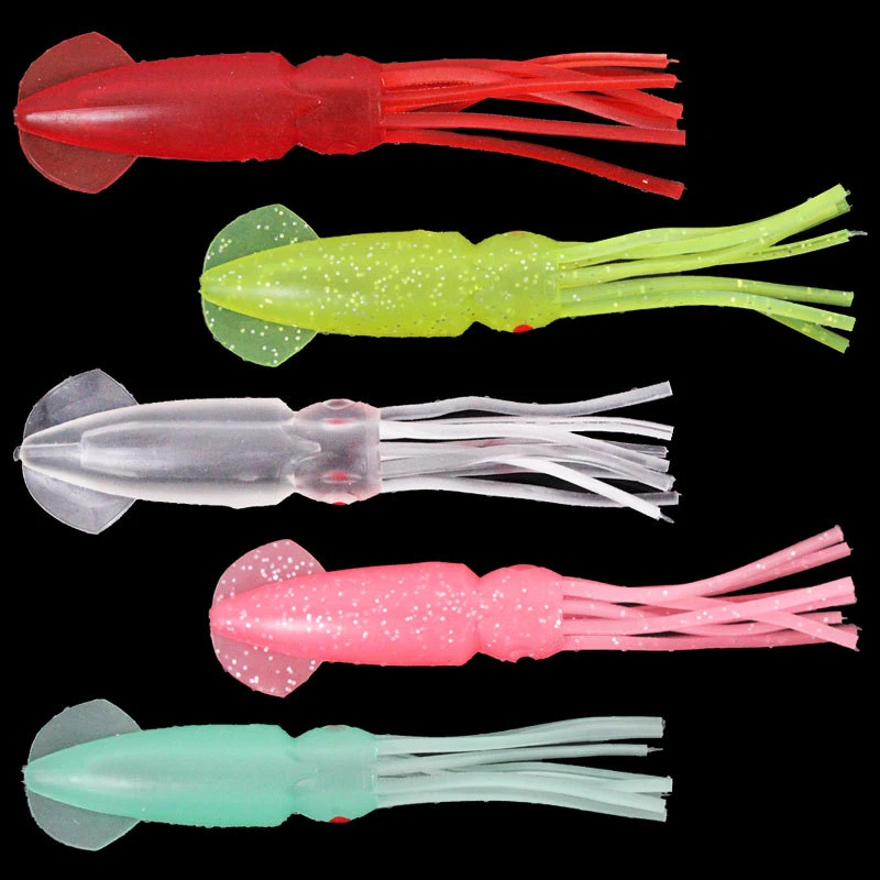 Oem Soft Lure Squid 125mm 4.9" 10g Luminous Colorful Soft Rubber Octopus Skirts Lure - Buy Ocean ...