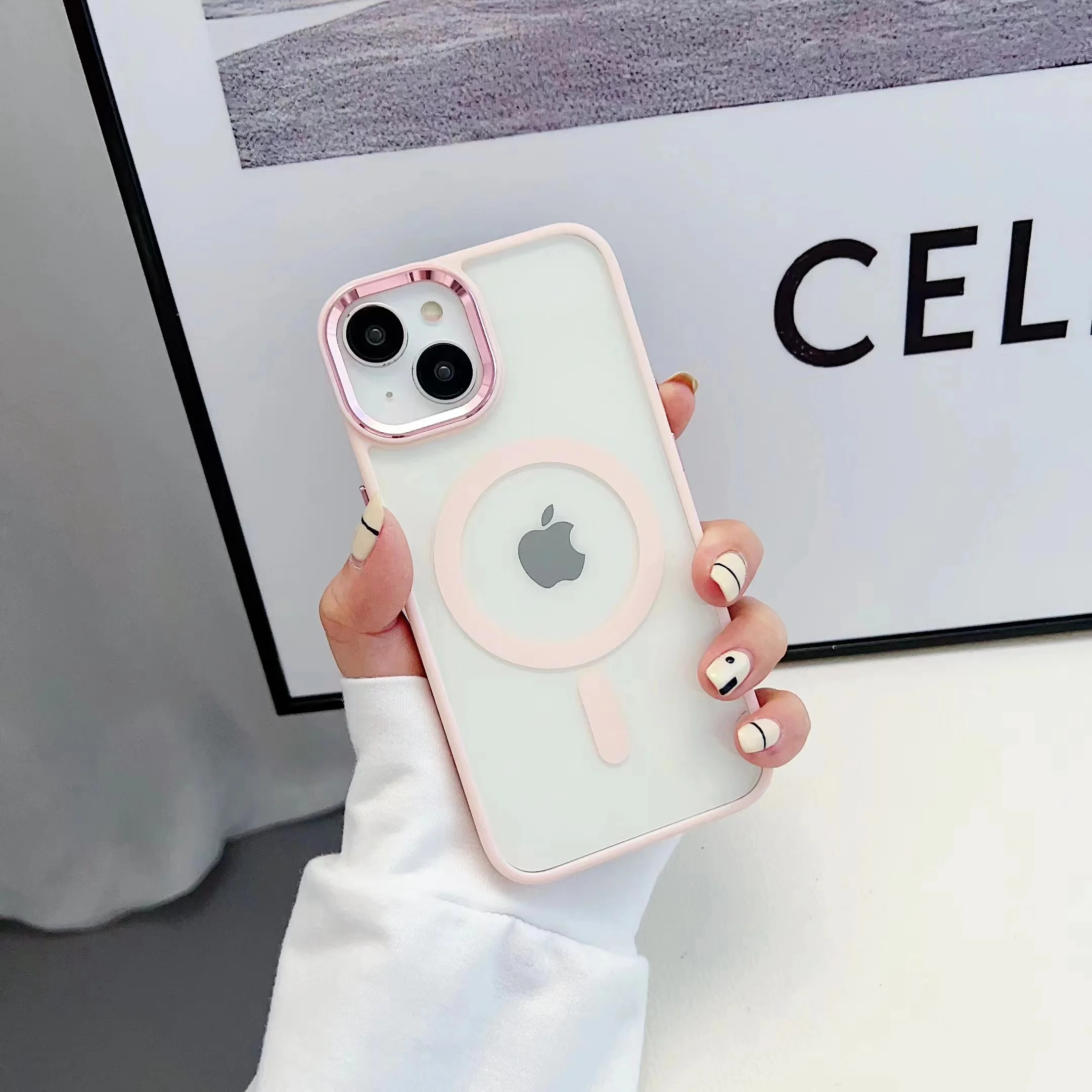 Factory Luxury Tpu Acrylic Electroplate Clear Candy Color Magnetic ...