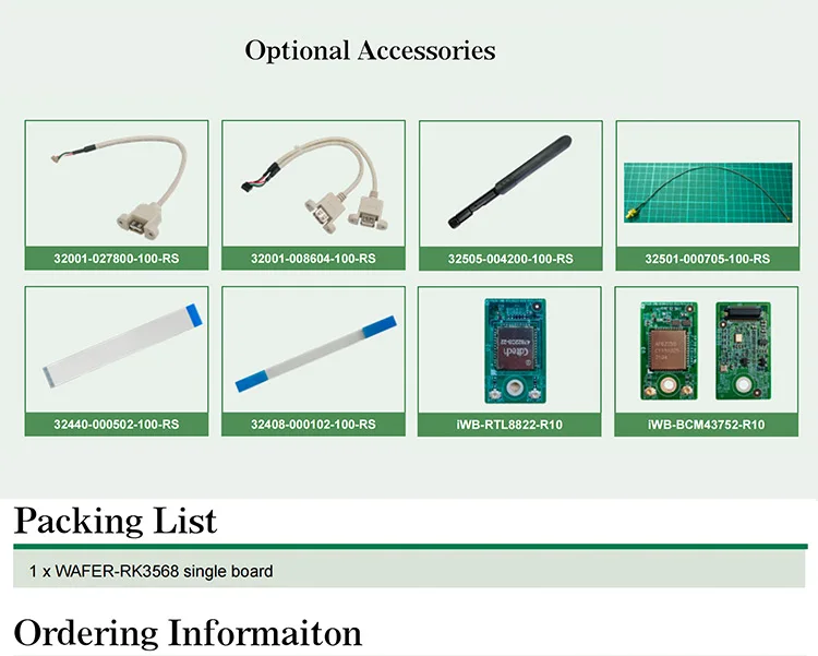 IEI WAFER-RK3568 3.5" SBC Industrial Motherboard RK3568 Processor Support IEI WIFI5/6 Module ...
