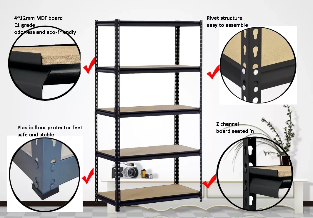 Factory Custom Metal Steel Rack Boltless Storage Racks Rivet Shelves ...