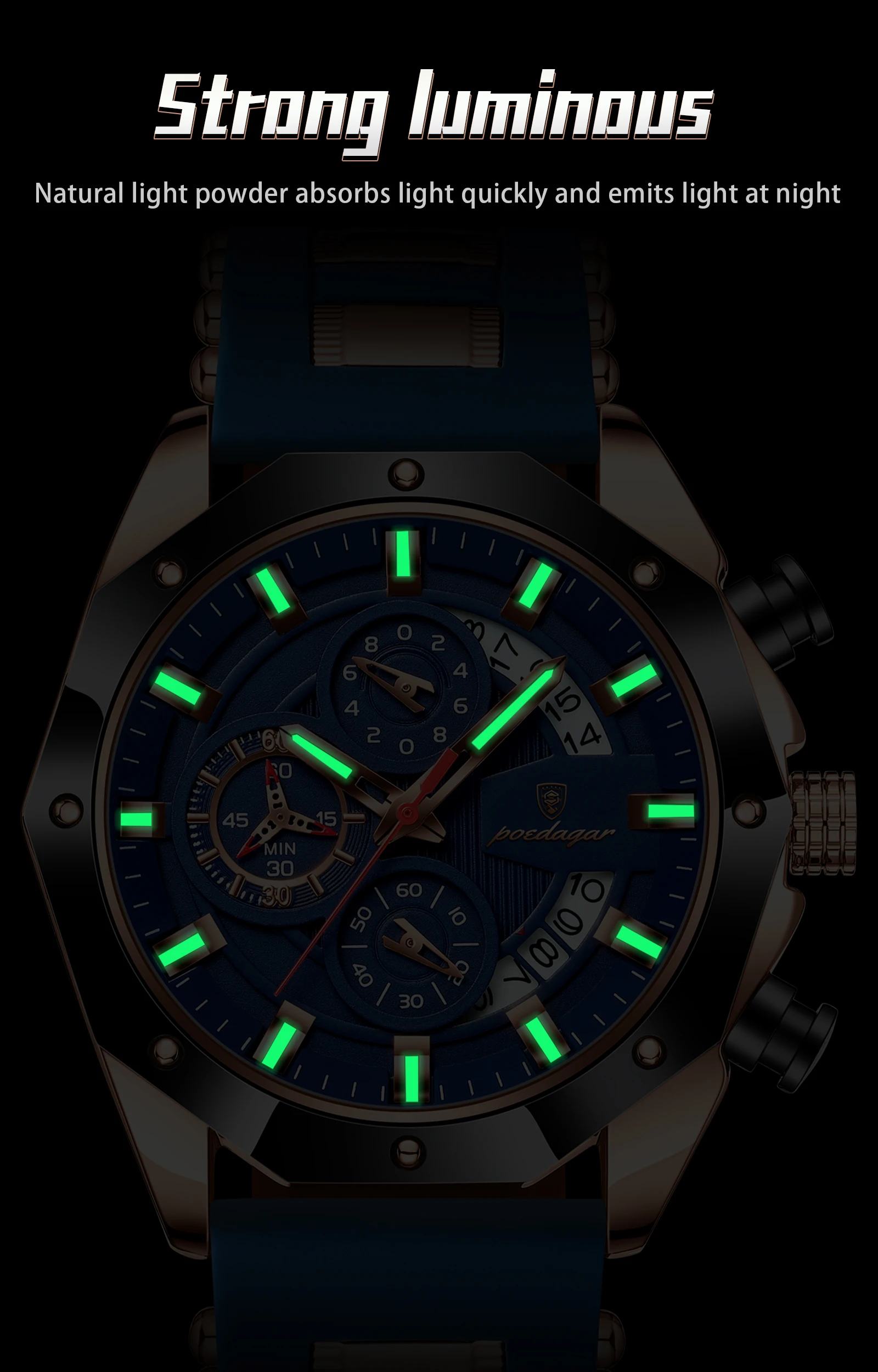 POEDAGAR 913 Luxury Men Watch Waterproof Luminous Days Sport Man ...