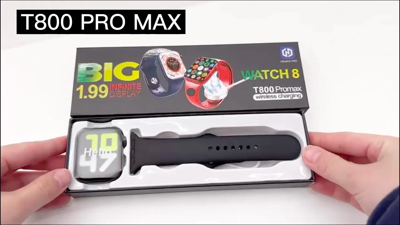 Series 8 Smartwatch T800 Pro Max 1.99 Inch Big Screen Wireless Charging ...