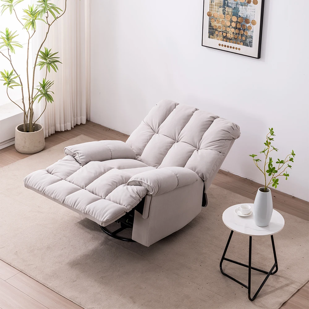 Modern Single Seat Recliner Sofa Chair Functional Extendable Wood ...