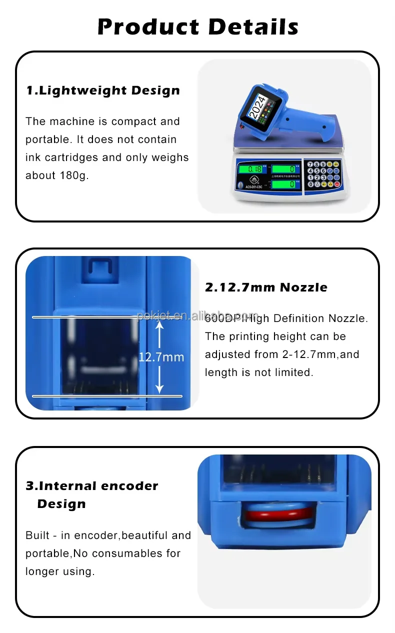 TIJ Thermal Handheld Inkjet Printer Hand Jet Printer for Bottle Plastic ...