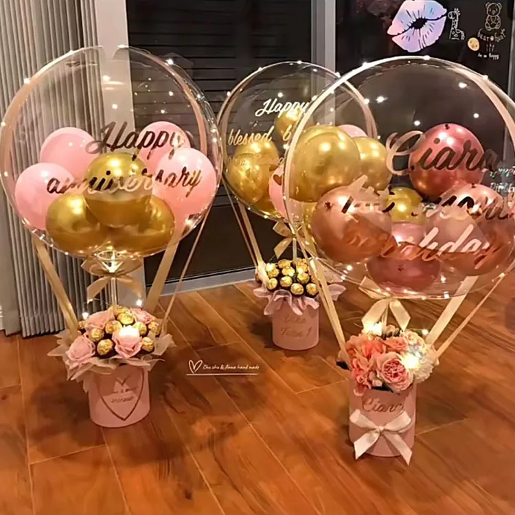 Wisdom DIY Transparent Bubble Ball Bouquet - Luminous Balloons for ...