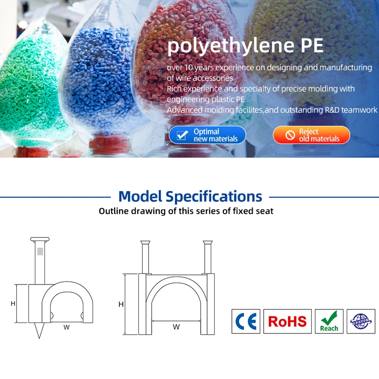 C Shape Circle Plastic Cable Clip Size - R Shape Clips