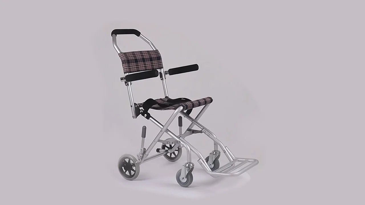 Elderly Care Aluminum Patient Transport Chair Folding Handicapped ...