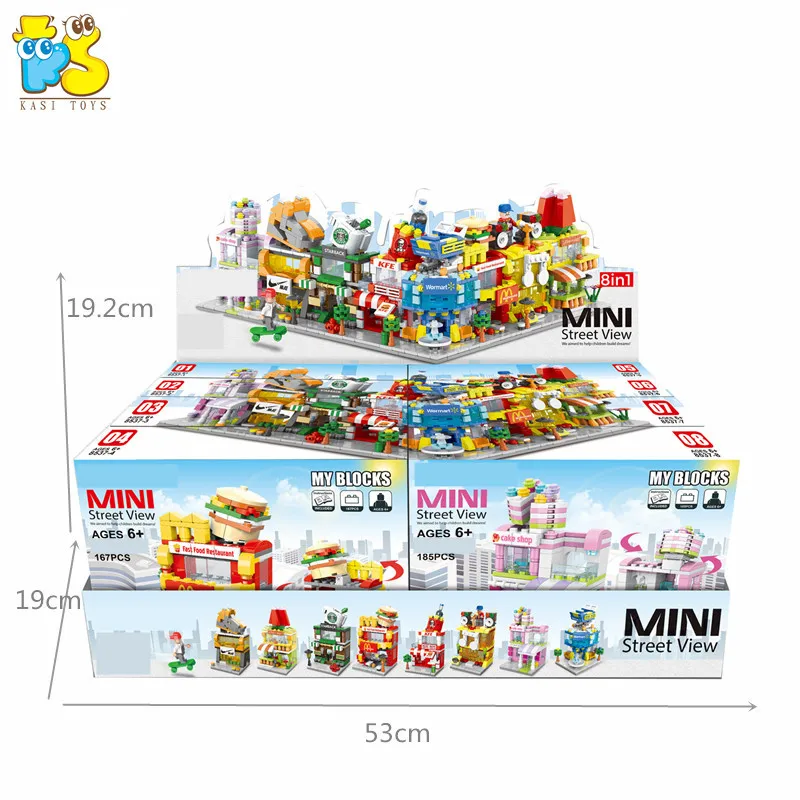 Lele Brother 8 Styles Architectural Model Toy Kids Diy Mini Street ...