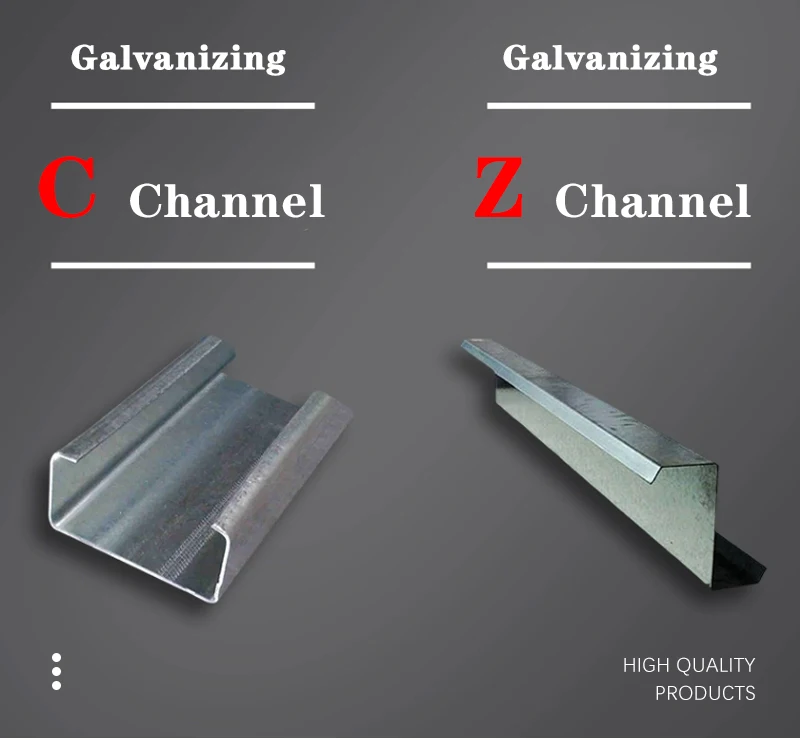 Structural Steel Galvanized Carbon Mild Z C Channel Steel Profile Z ...