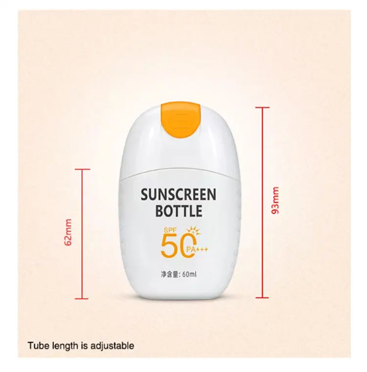 50ml 5 Layers Sunscreen Bottle Custom Egg Shape Oval PE Sunblock ...